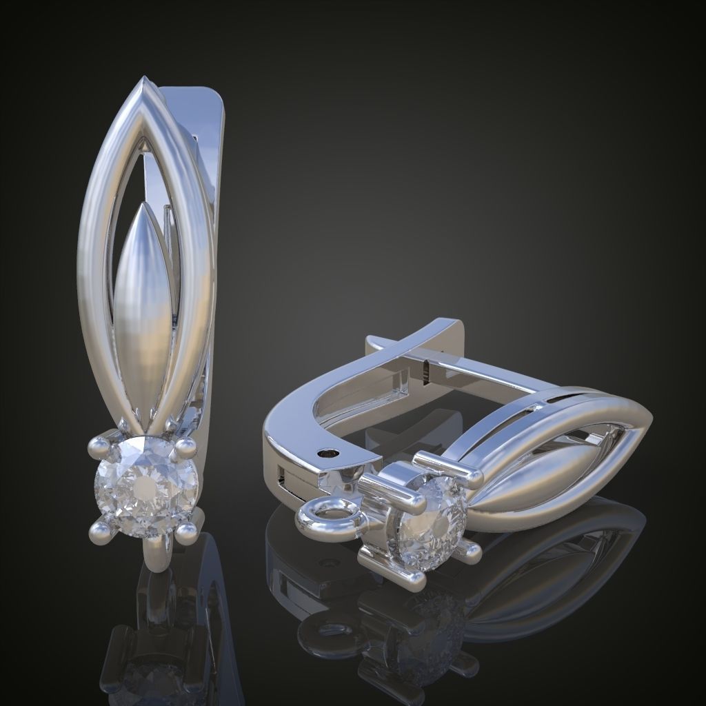 Earring 3D model 3D printable model 0153 3D model 3D printable | CGTrader