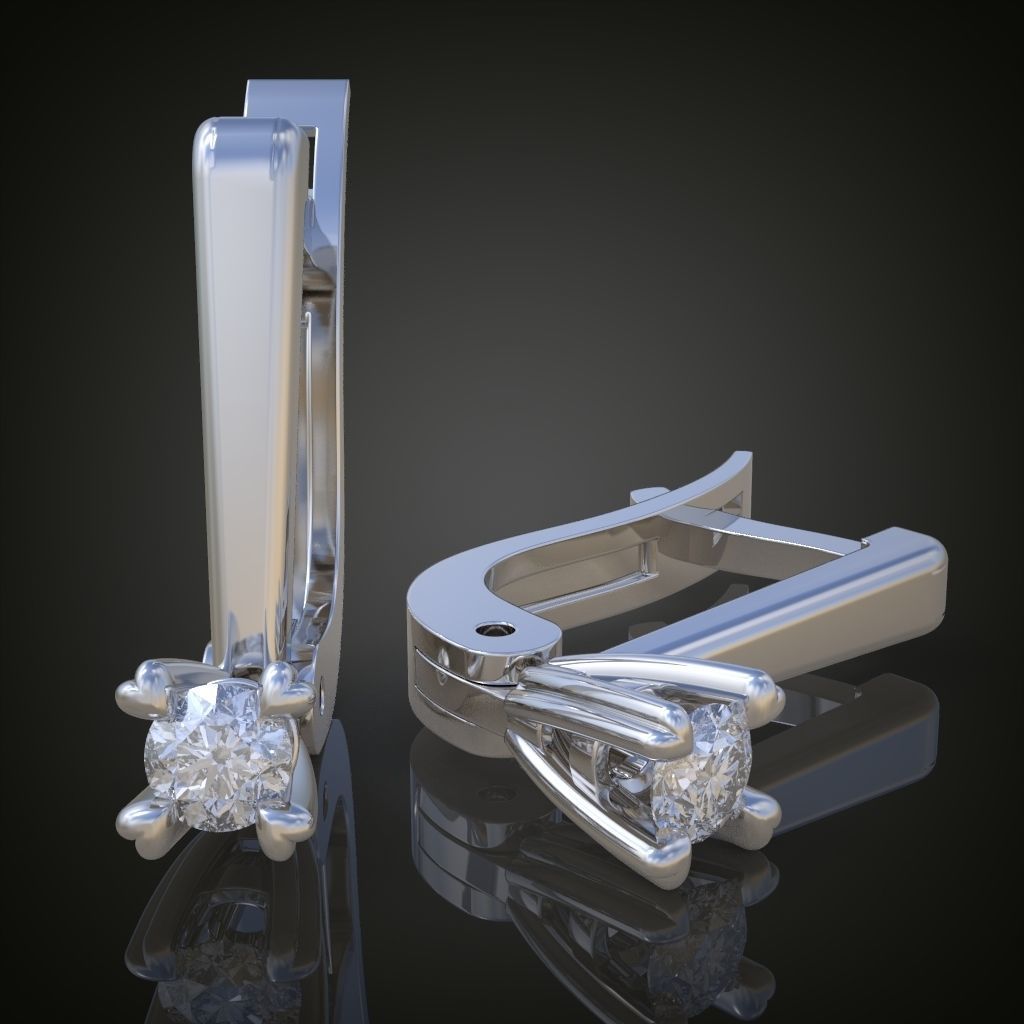 Exclusive Earrings model 3D printable model 0156-7 3D model 3D ...