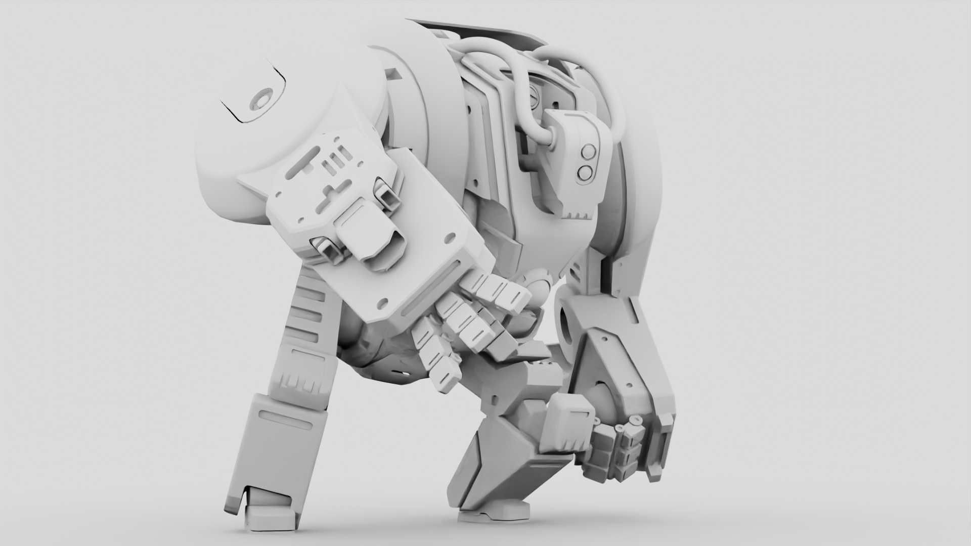 BATTLE GORILLA BOT RIGGED 3D model rigged | CGTrader