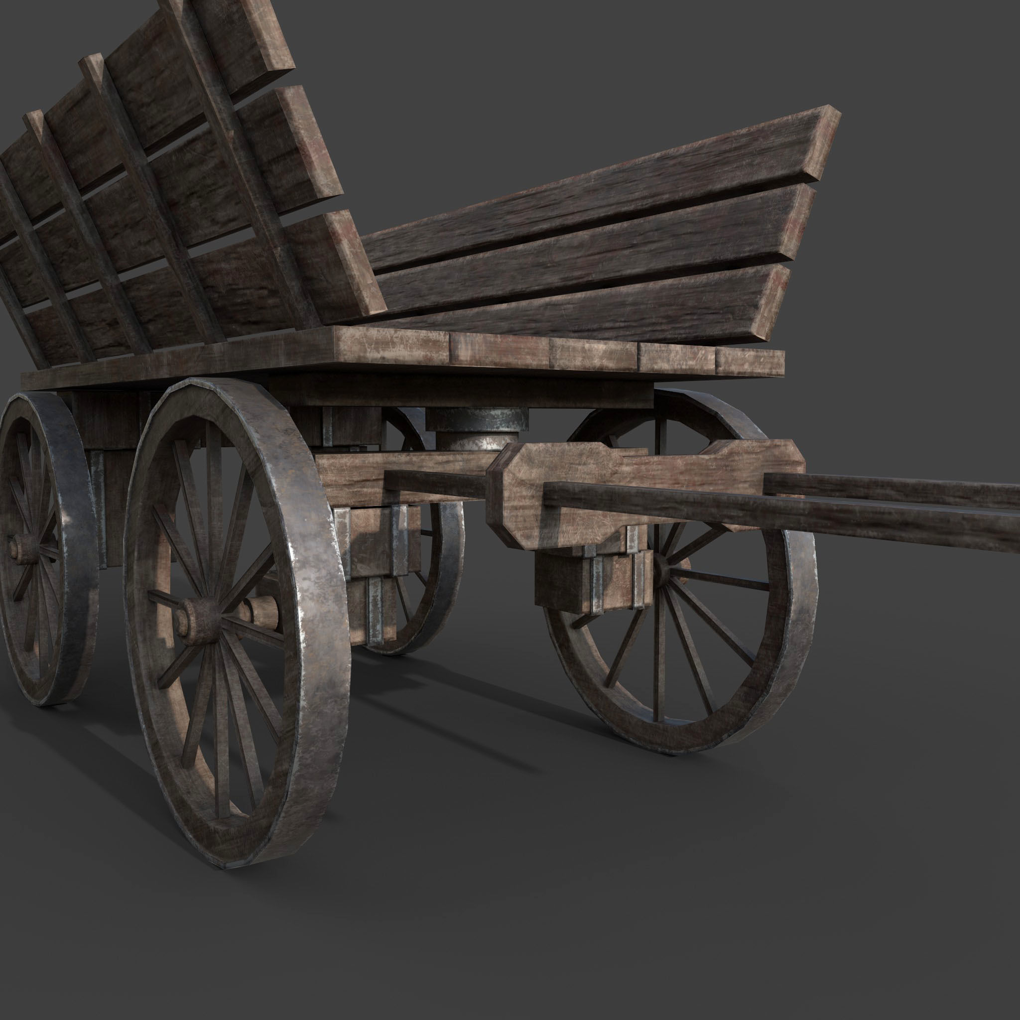 3D model MEDIEVAL WOODEN CART VR / AR / low-poly | CGTrader