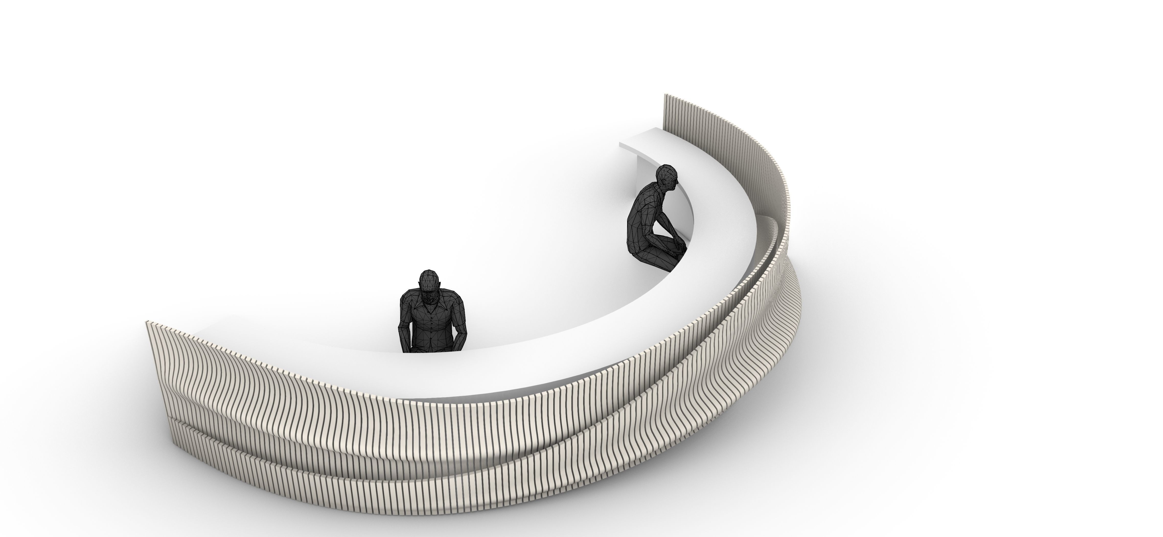 Parametric Counter Desk 02 3D model | CGTrader