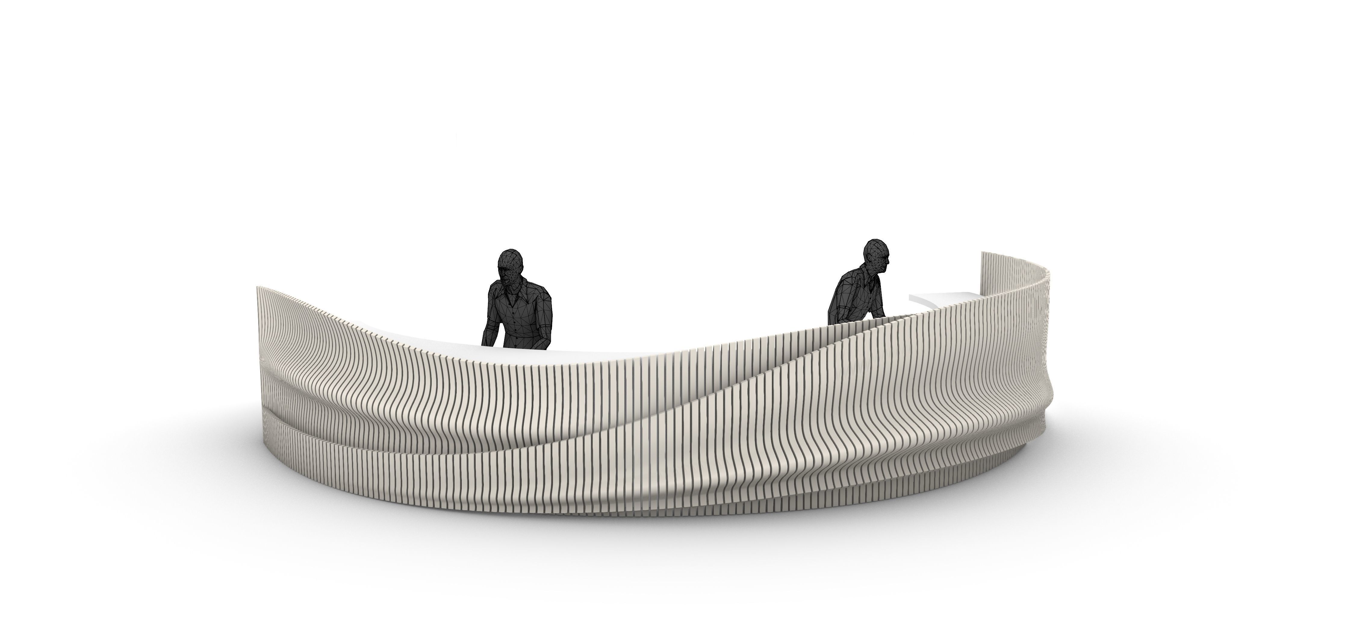 Parametric Counter Desk 02 3D model | CGTrader