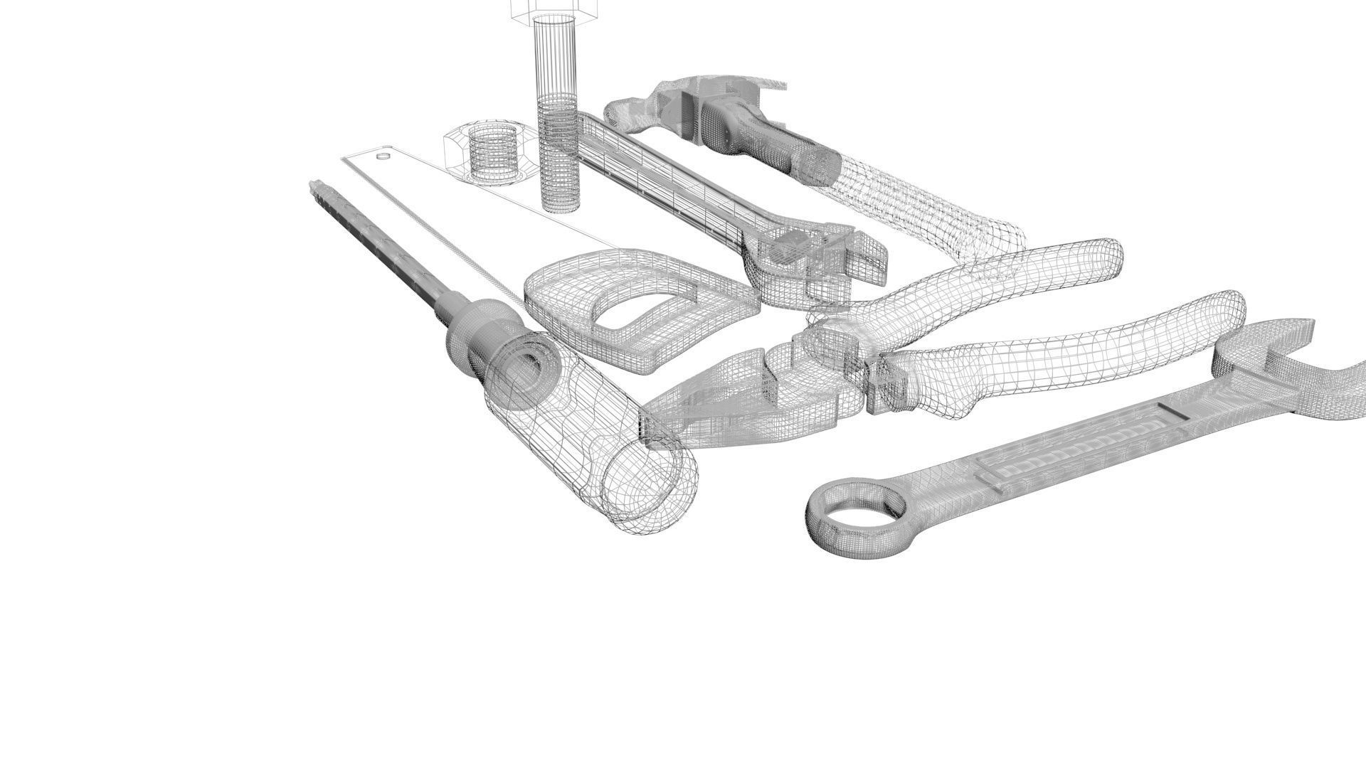 Old Tools Set 3D model | CGTrader