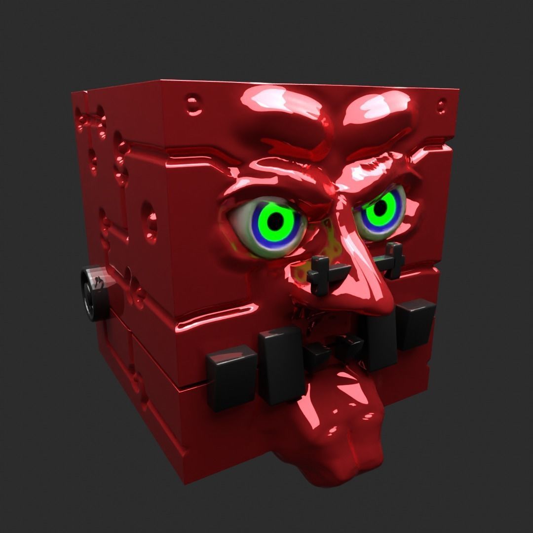 3D model low poly evil cube VR / AR / low-poly | CGTrader
