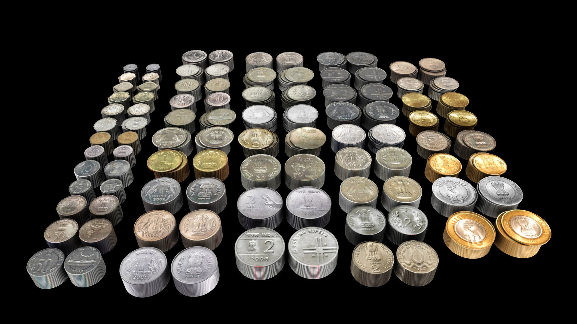 india currency coins 3D model | CGTrader