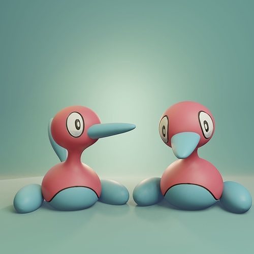 Pokemon - Porygon 2 with 2 poses 3D model 3D printable | CGTrader