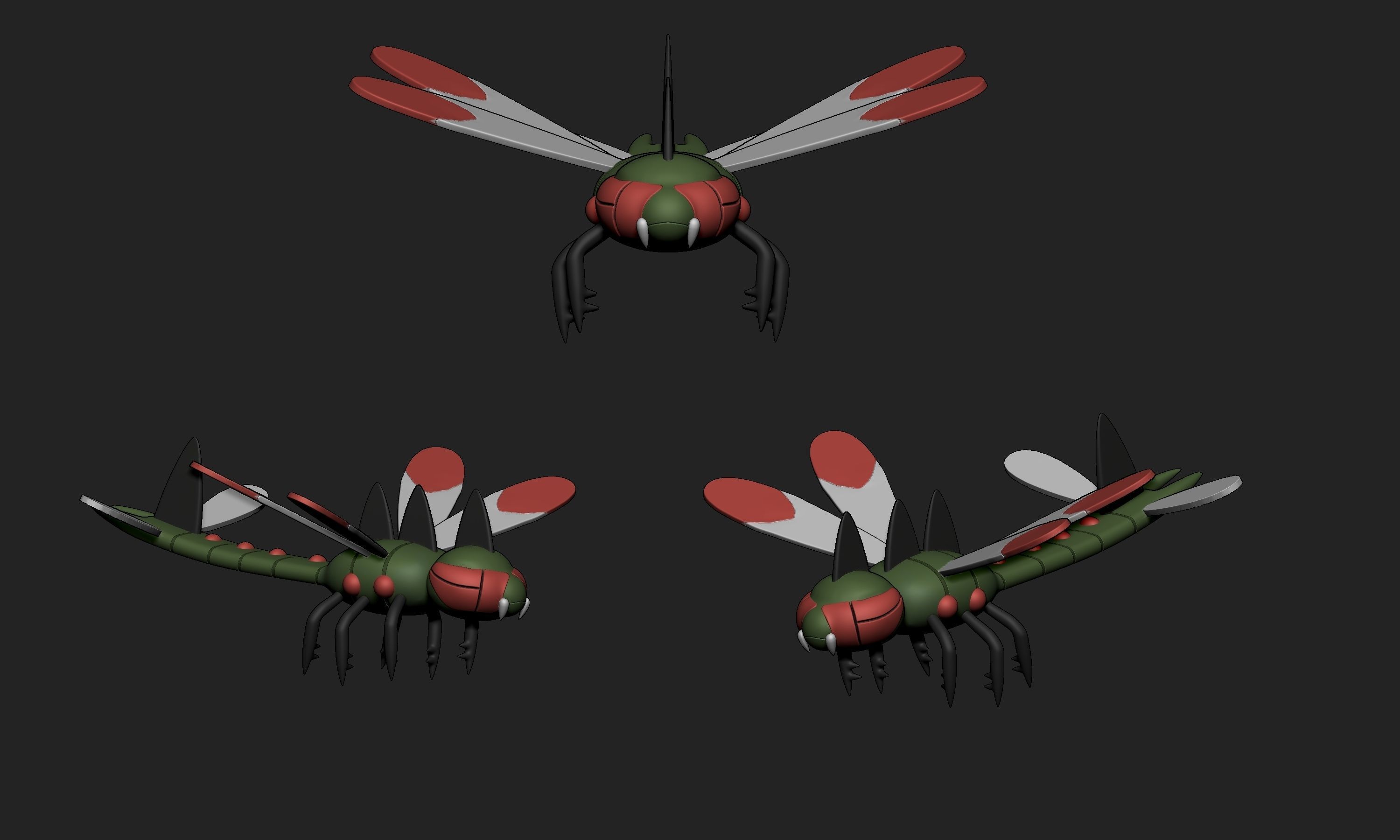 Pokemon - Yanmega with base 3D model 3D printable | CGTrader