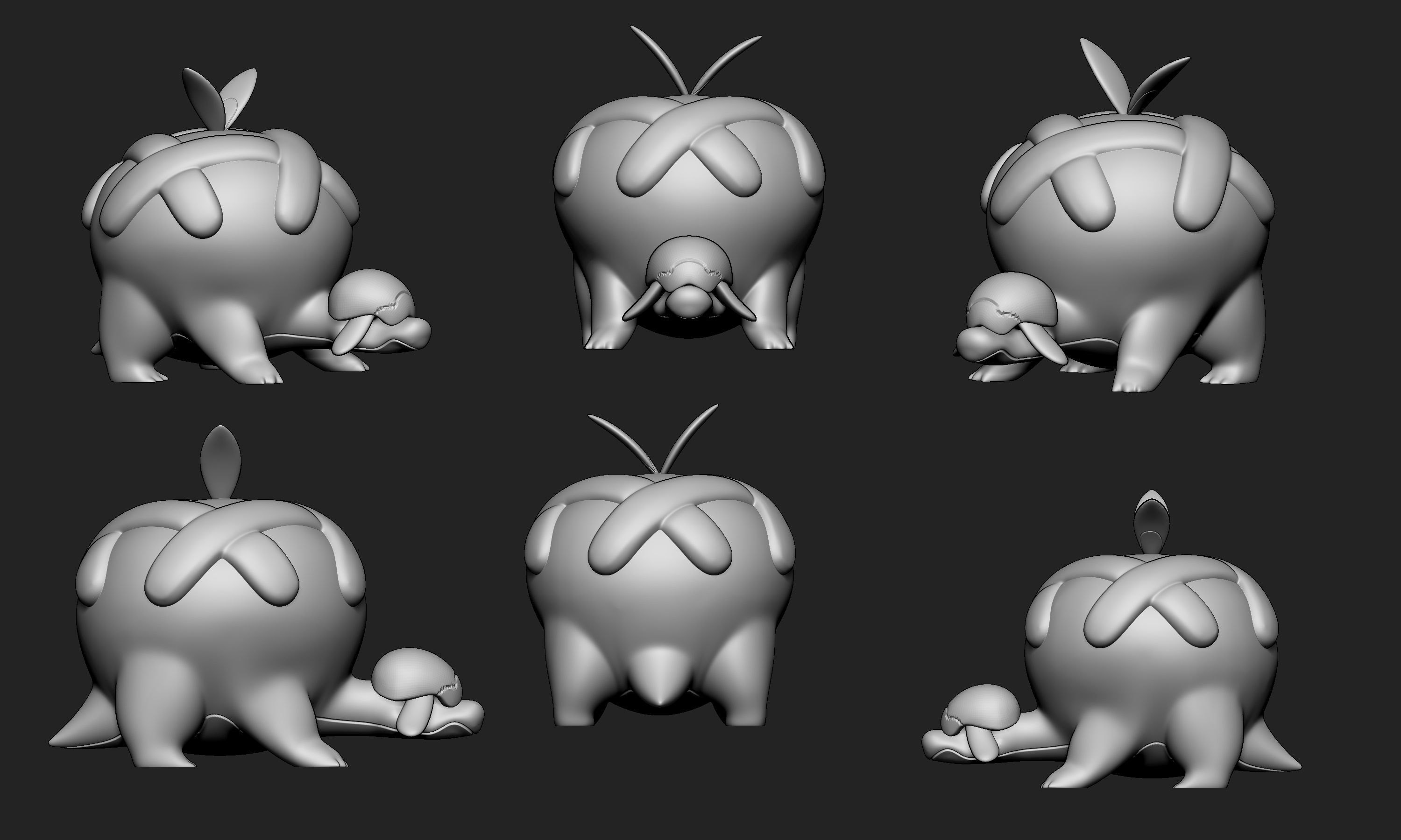 Pokemon - Appletun with 2 poses 3D model 3D printable | CGTrader