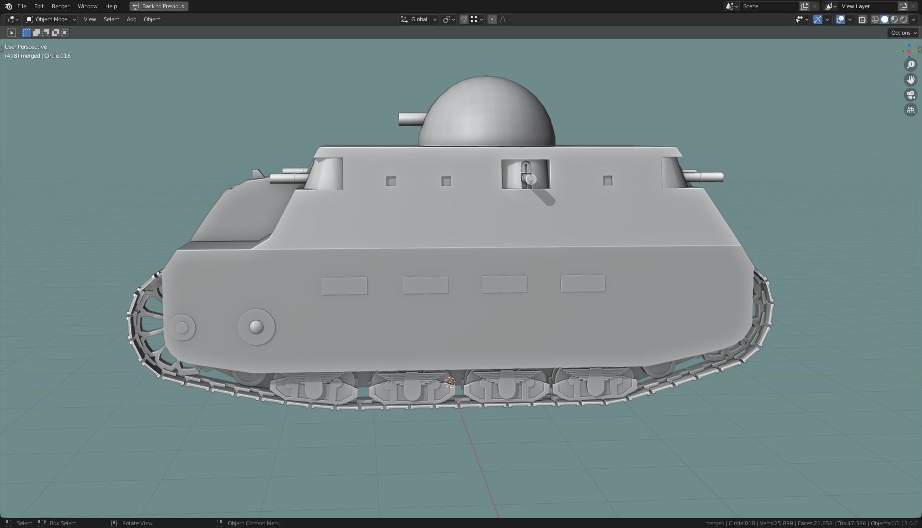 3D model FIAT2000 TANK BASE MESH VR / AR / low-poly | CGTrader