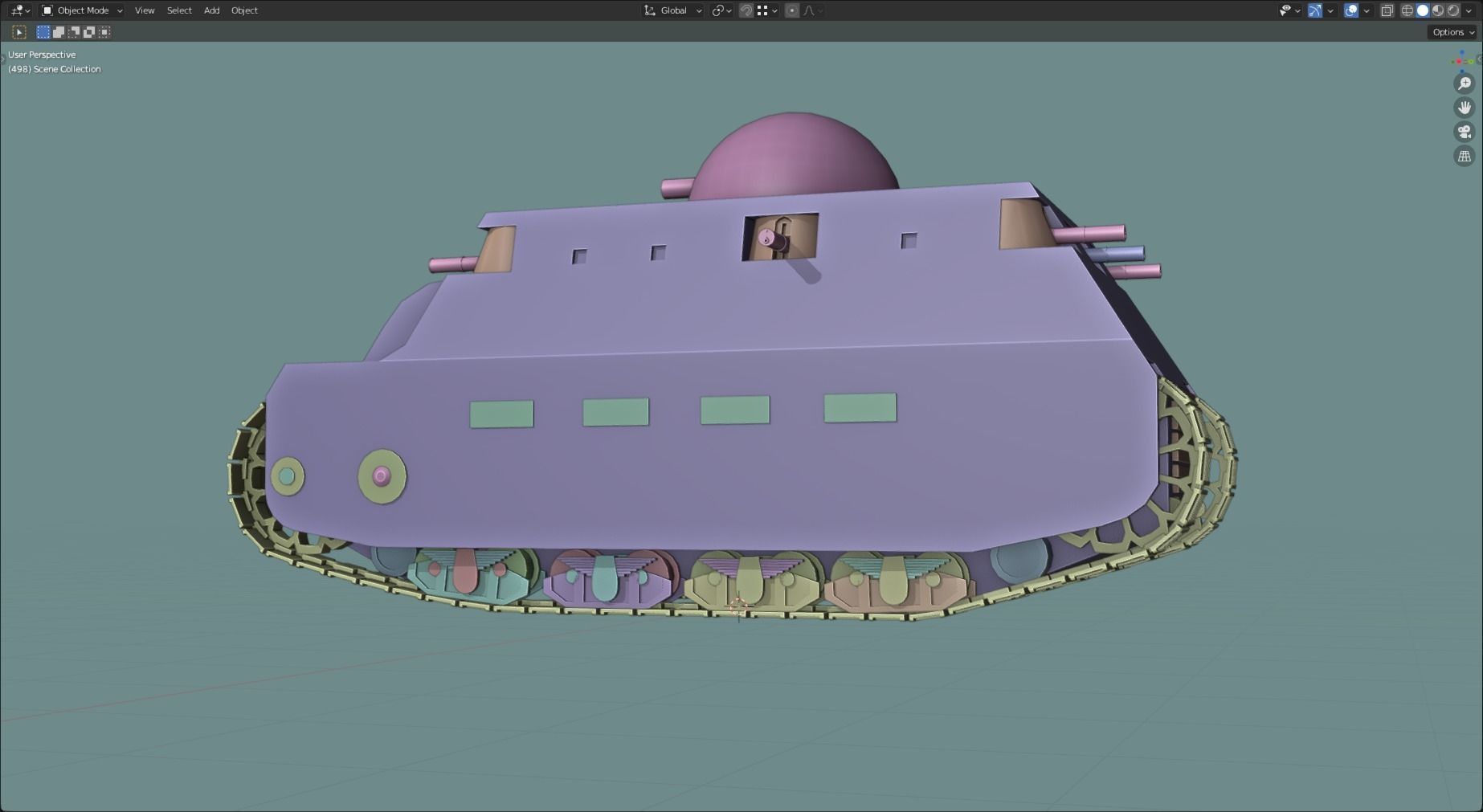 3D model FIAT2000 TANK BASE MESH VR / AR / low-poly | CGTrader