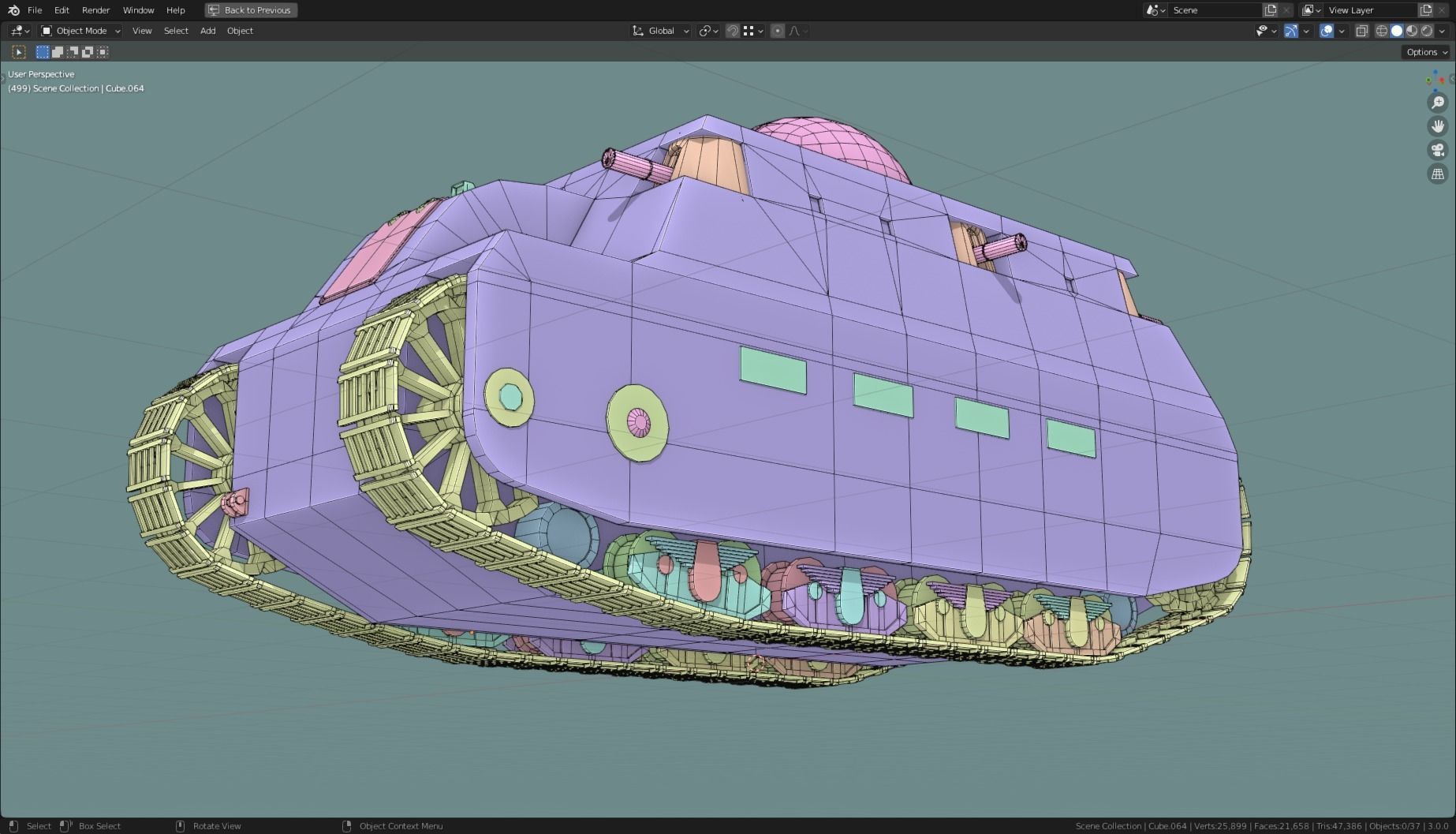 3D model FIAT2000 TANK BASE MESH VR / AR / low-poly | CGTrader