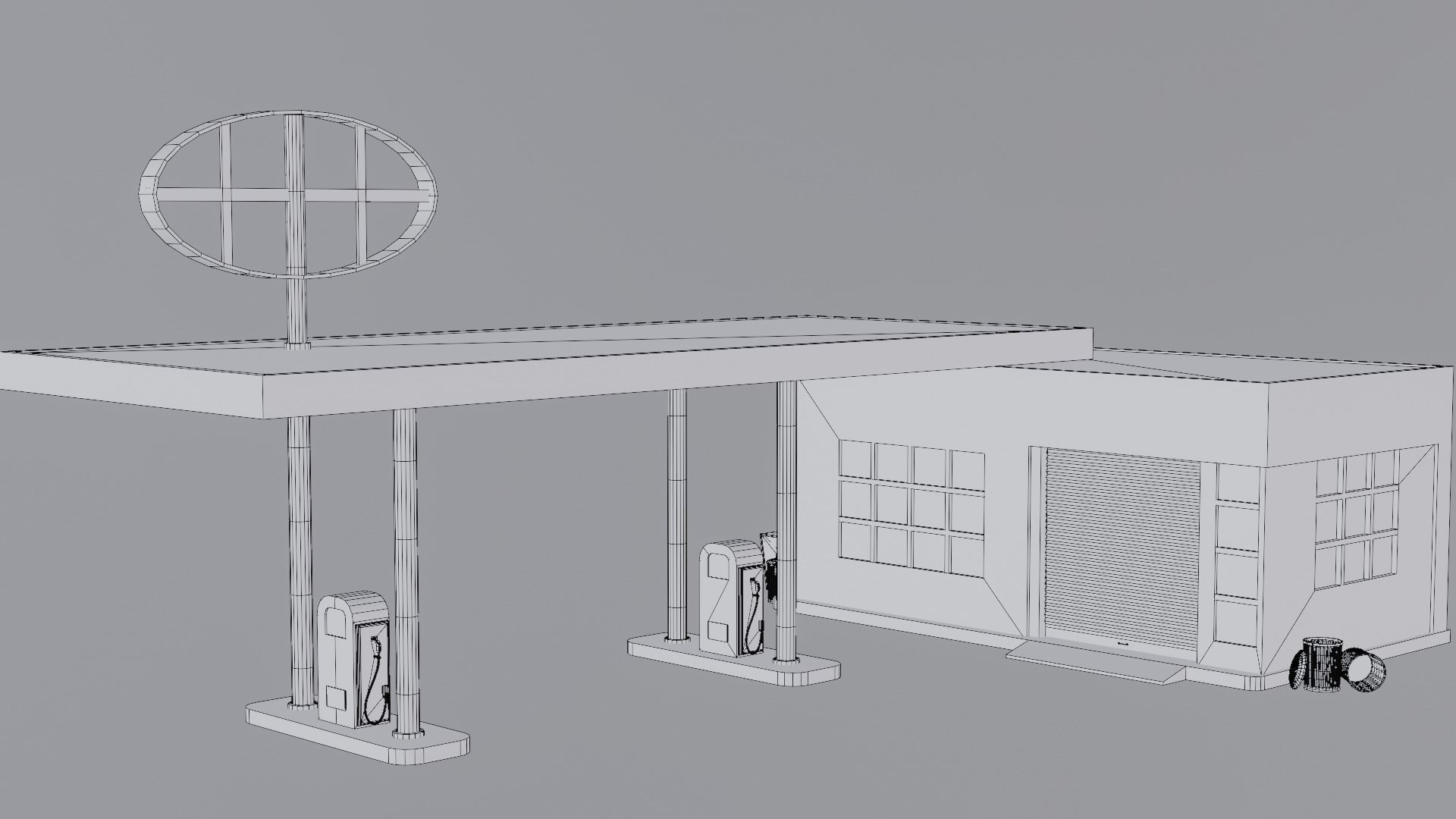 Gas station free VR / AR / low-poly 3D model | CGTrader