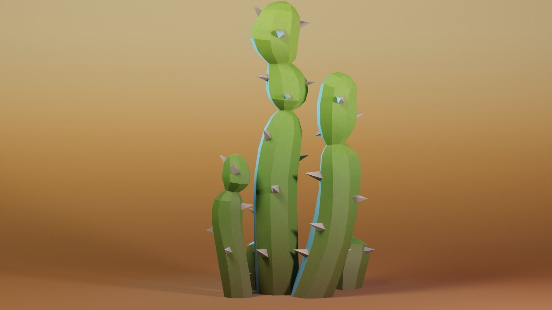 3D model Spiky - Low-Poly Cactus Pack VR / AR / low-poly | CGTrader
