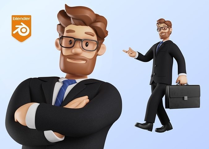 3D model Business Man Character Rigged VR / AR / low-poly rigged | CGTrader