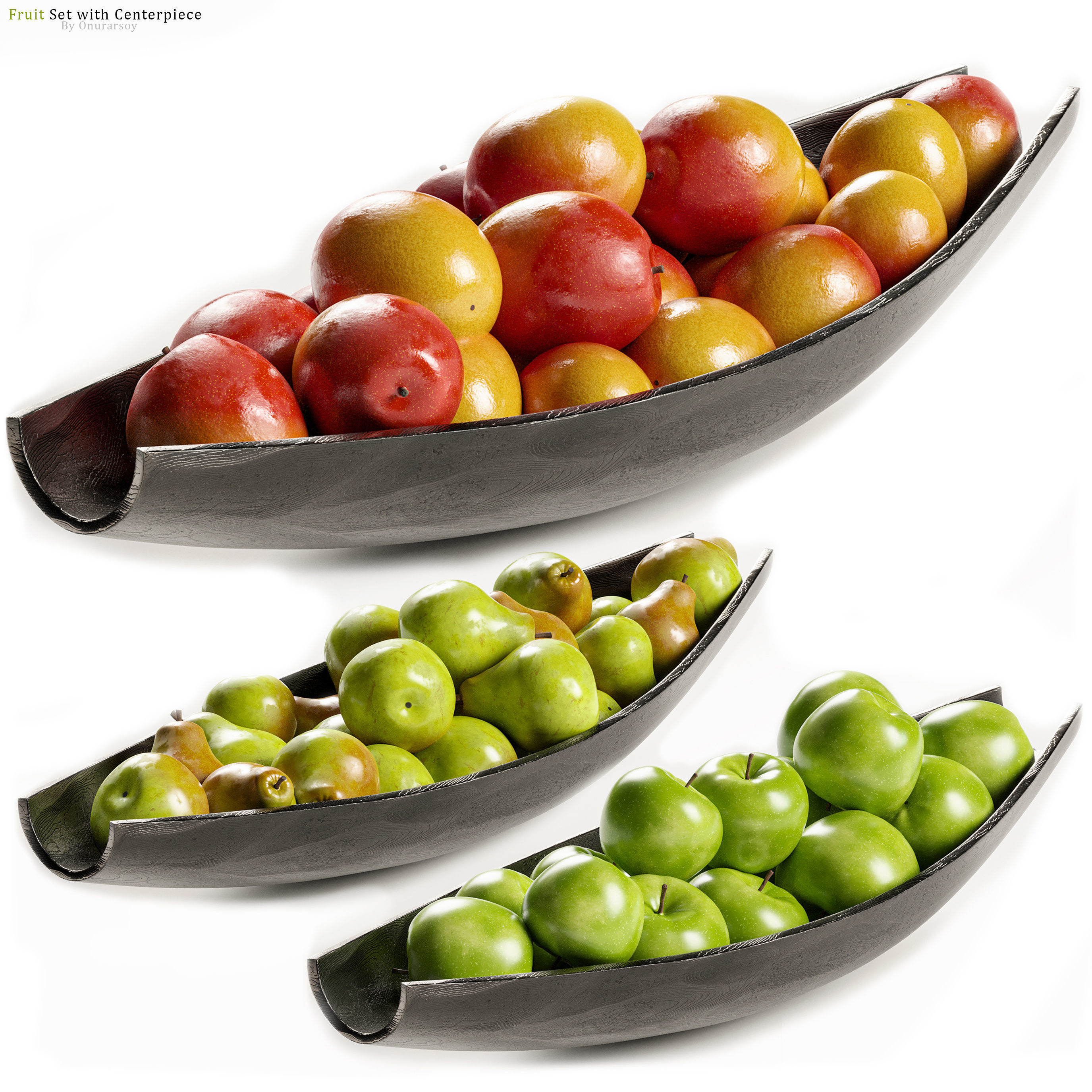Centerpiece with Fruit Set 3D model | CGTrader