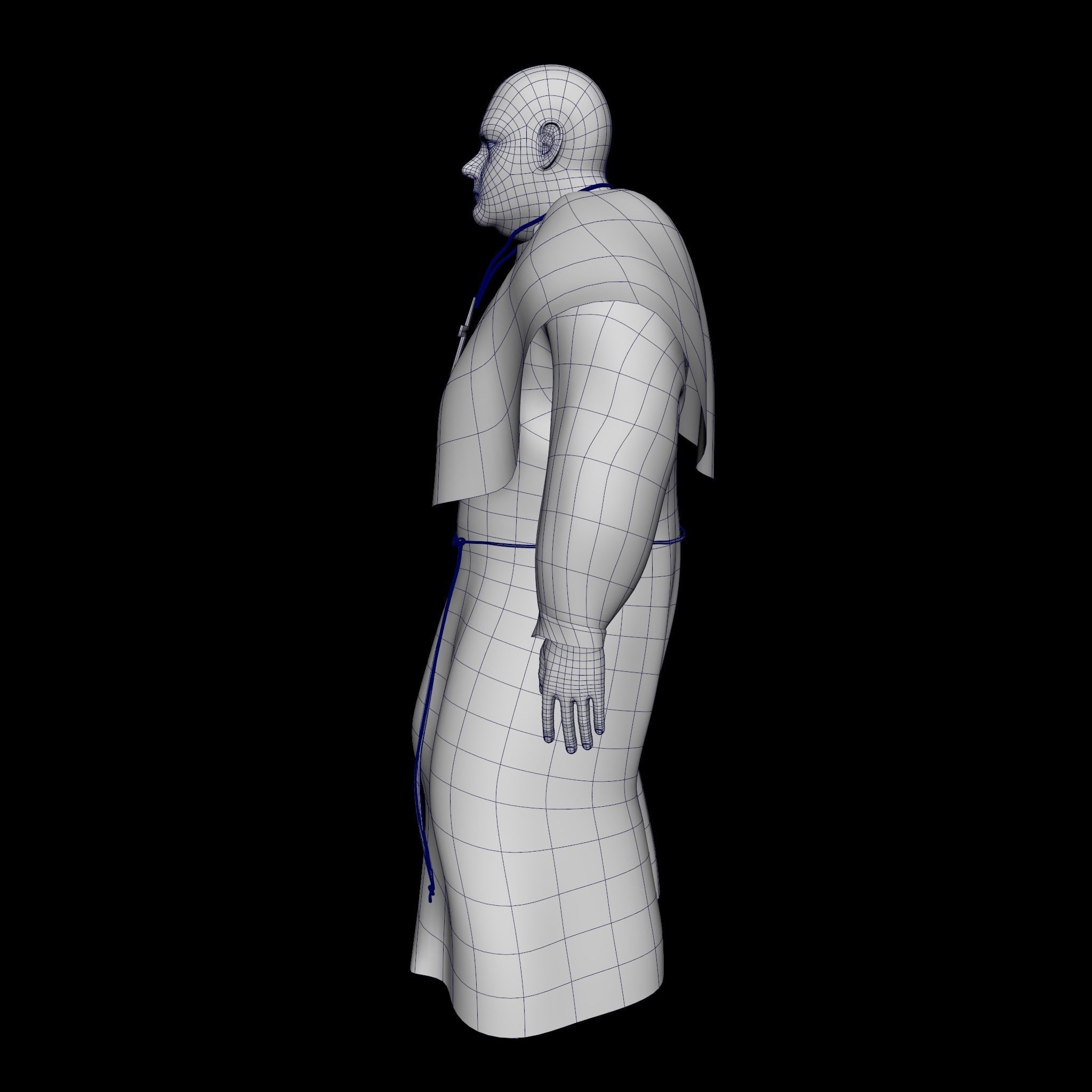 Medieval Monk 3D model animated rigged | CGTrader