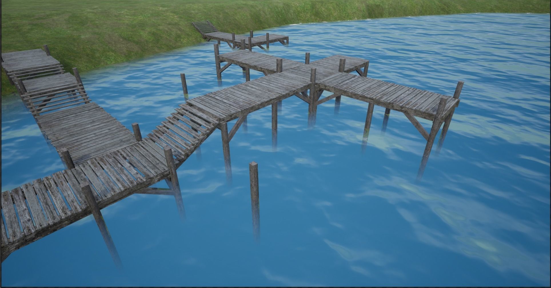 3D model Modular Lowpoly Wooden Dock Parts VR / AR / low-poly | CGTrader