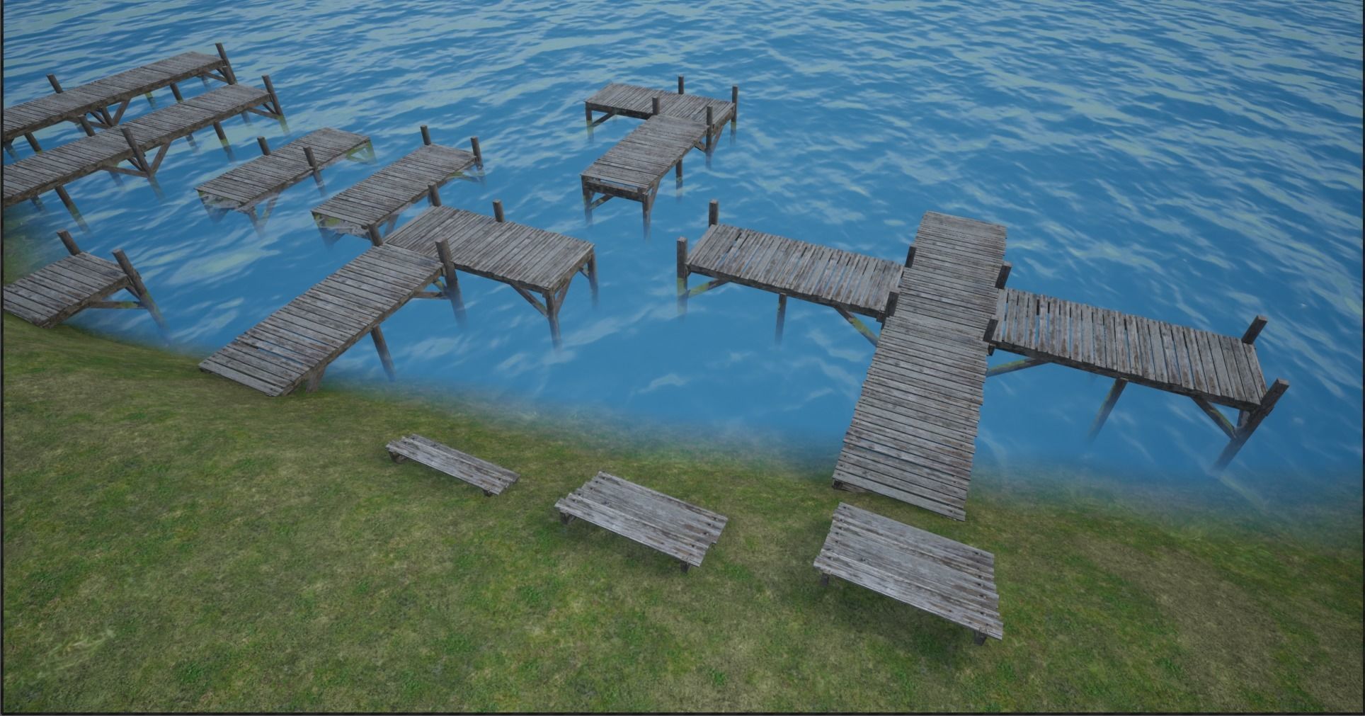 3D model Modular Lowpoly Wooden Dock Parts VR / AR / low-poly | CGTrader