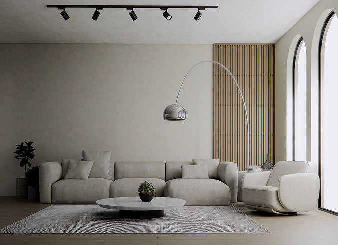 LIVING ROOM 001 3D MODEL AND SCENE JAPANDI INTERIORS 3D model | CGTrader