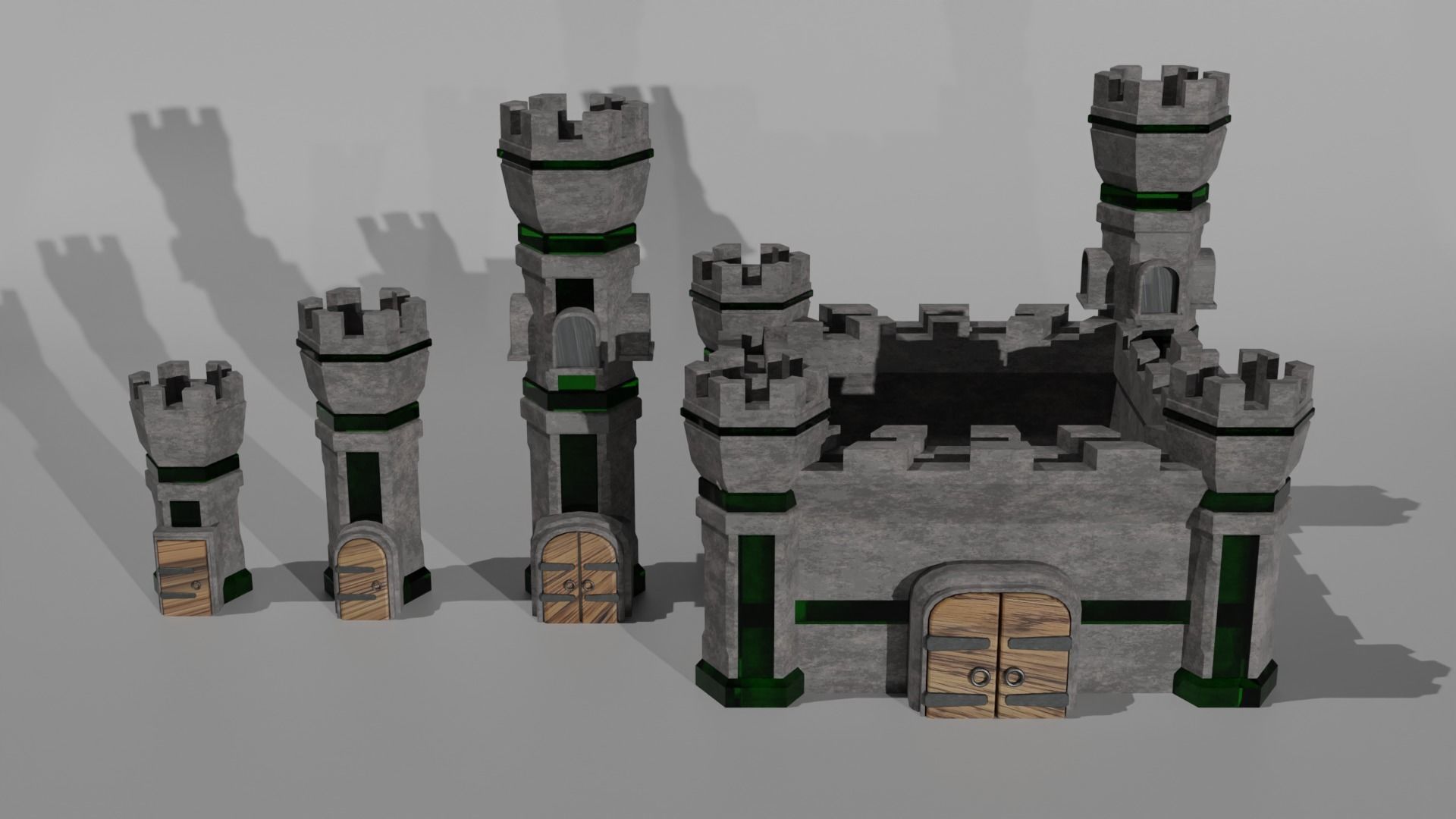 3D model tower defance game ready low poly tower pack VR / AR / low ...