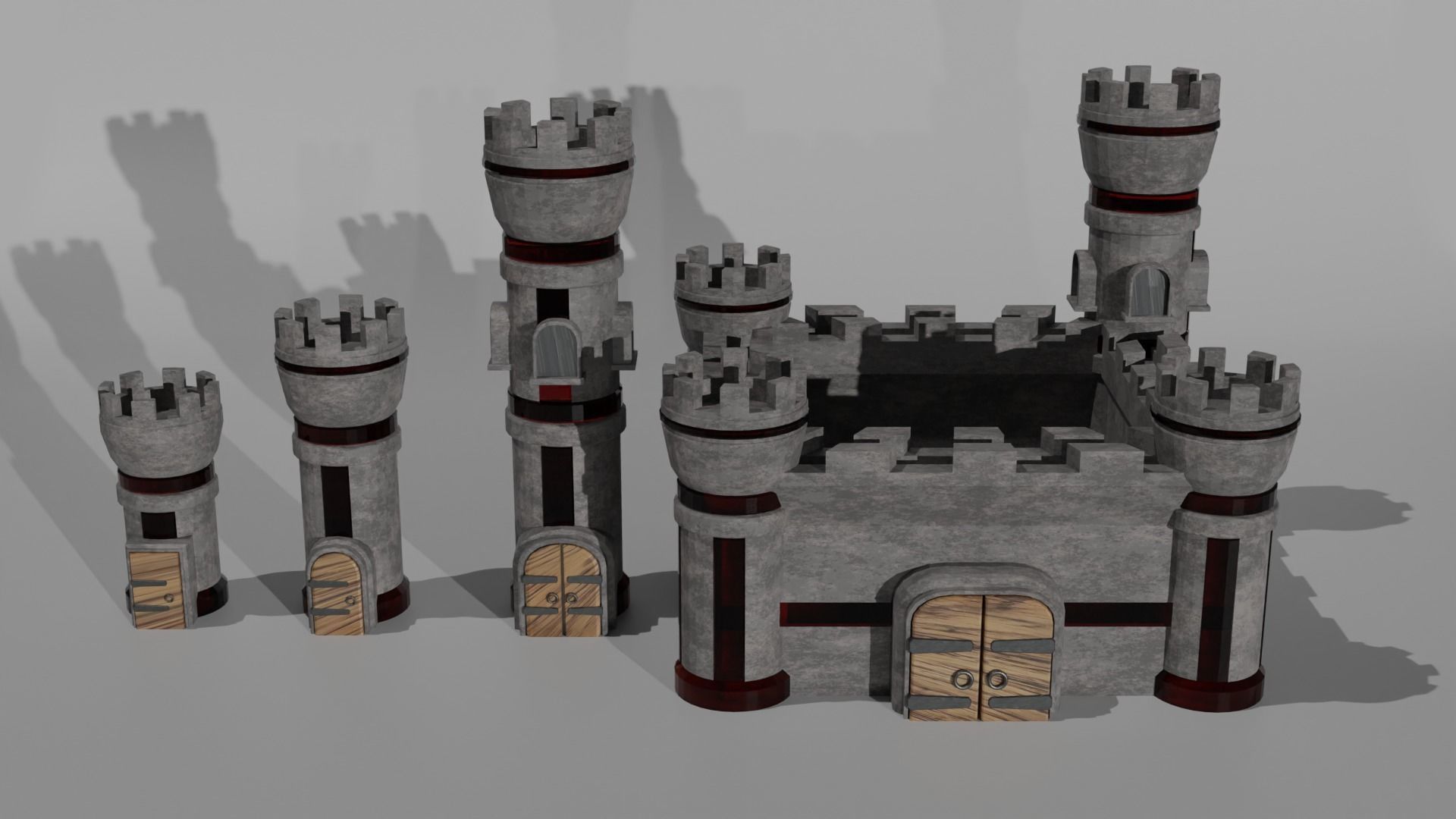 3D model tower defance game ready low poly tower pack VR / AR / low ...