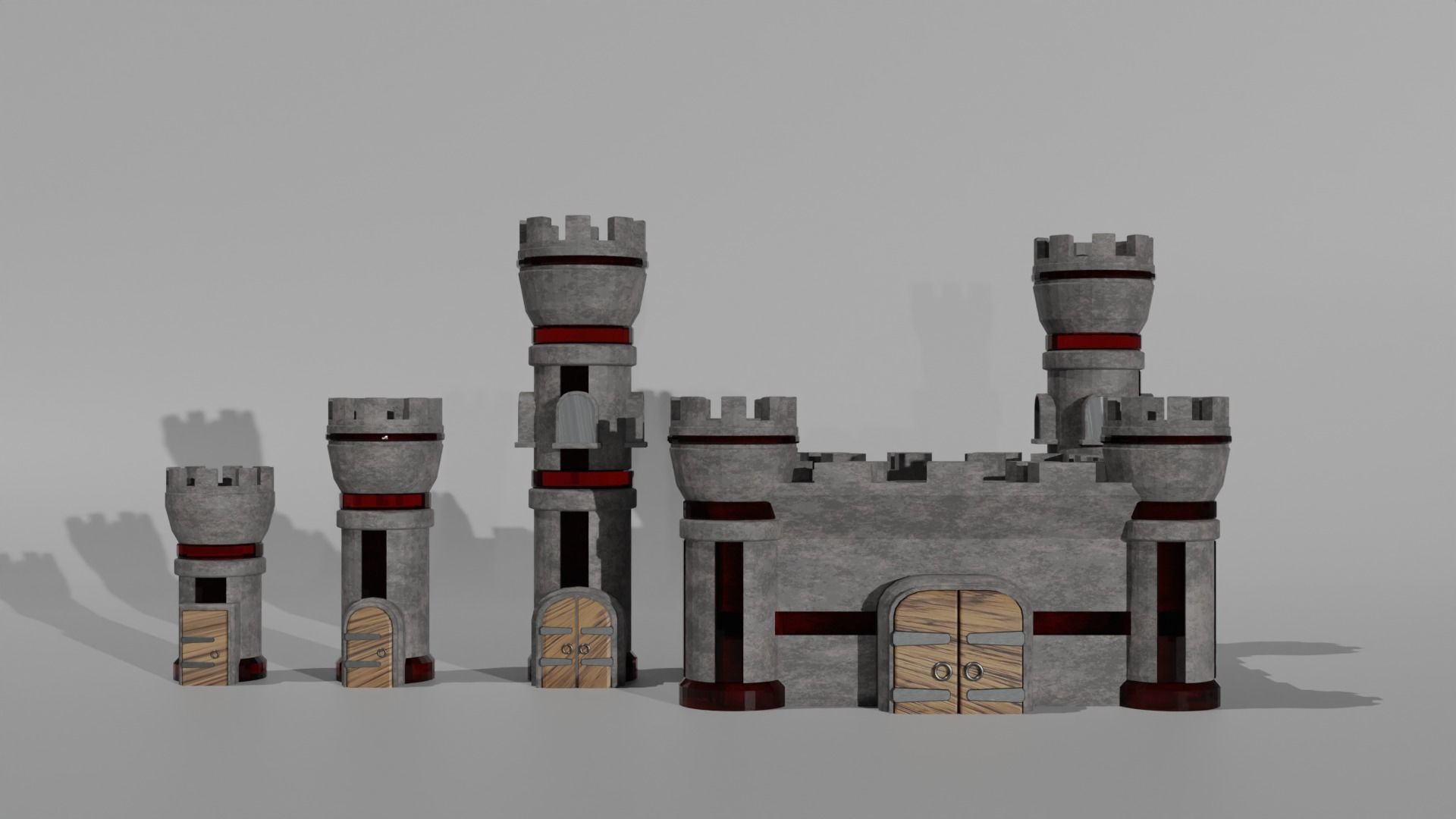 3D model tower defance game ready low poly tower pack VR / AR / low ...