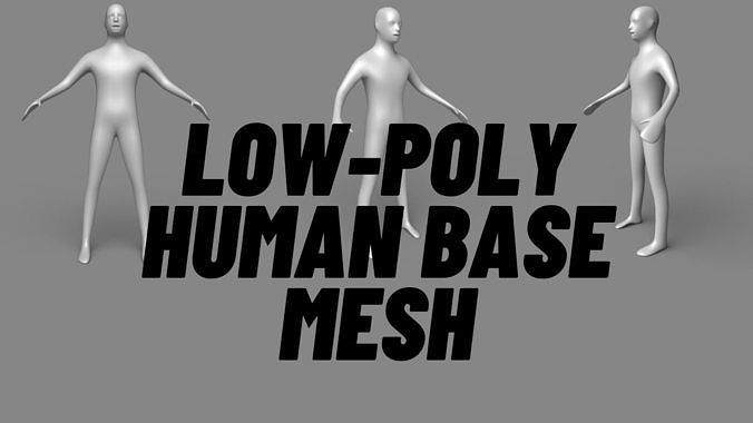 3D model Low-Poly Base Human Mesh VR / AR / low-poly | CGTrader