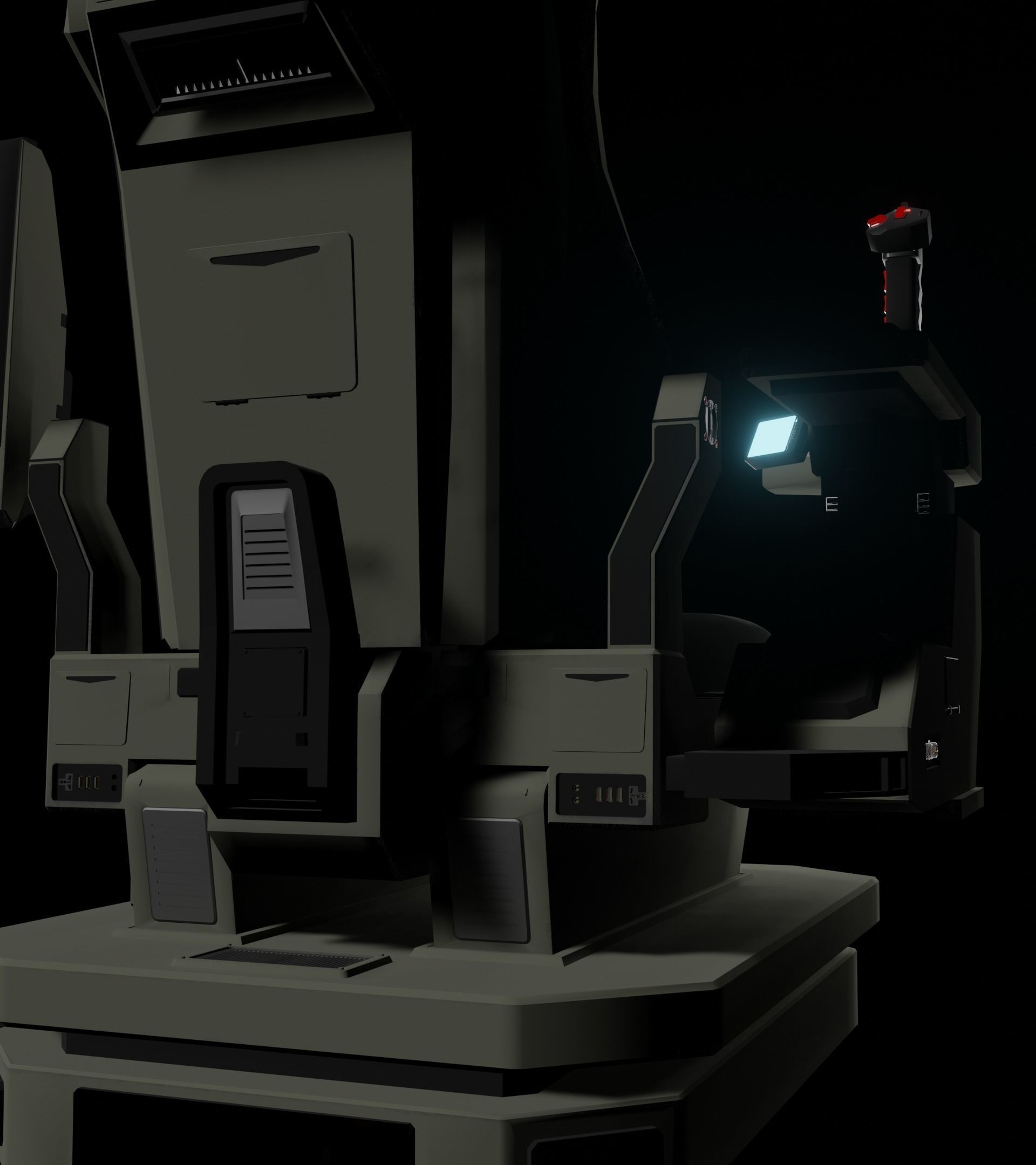 Sci-Fi Pilot-Command Chair 3D model rigged | CGTrader