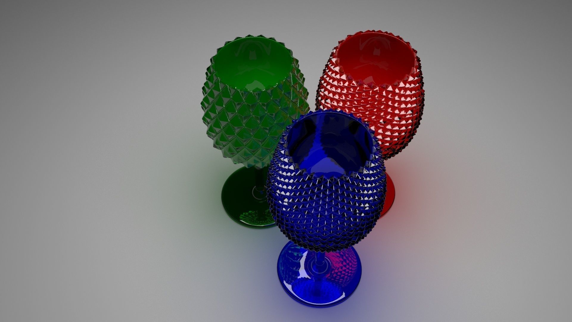 Colored Crystal Glasses Set 3D model | CGTrader