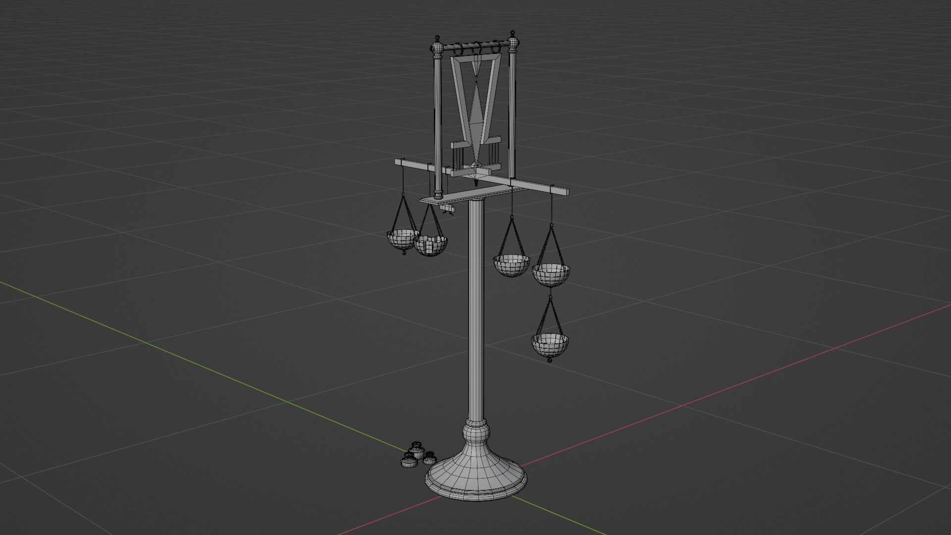 3D model Scales balance scale with two pots VR / AR / low-poly | CGTrader