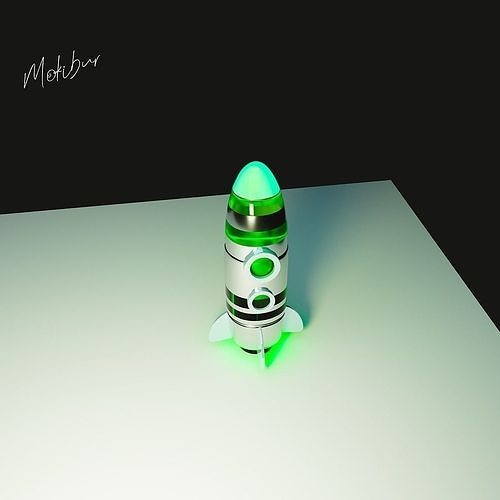 Rocket on table 3D model animated rigged | CGTrader