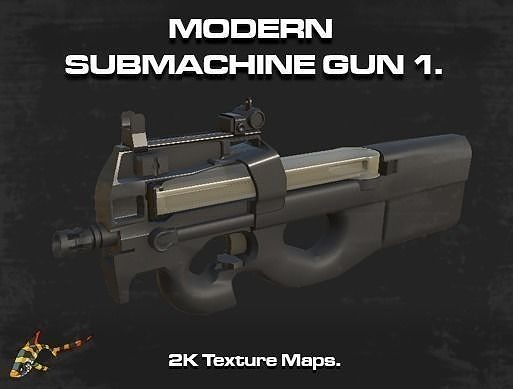 3D model Modern Submachine Gun 1 VR / AR / low-poly | CGTrader