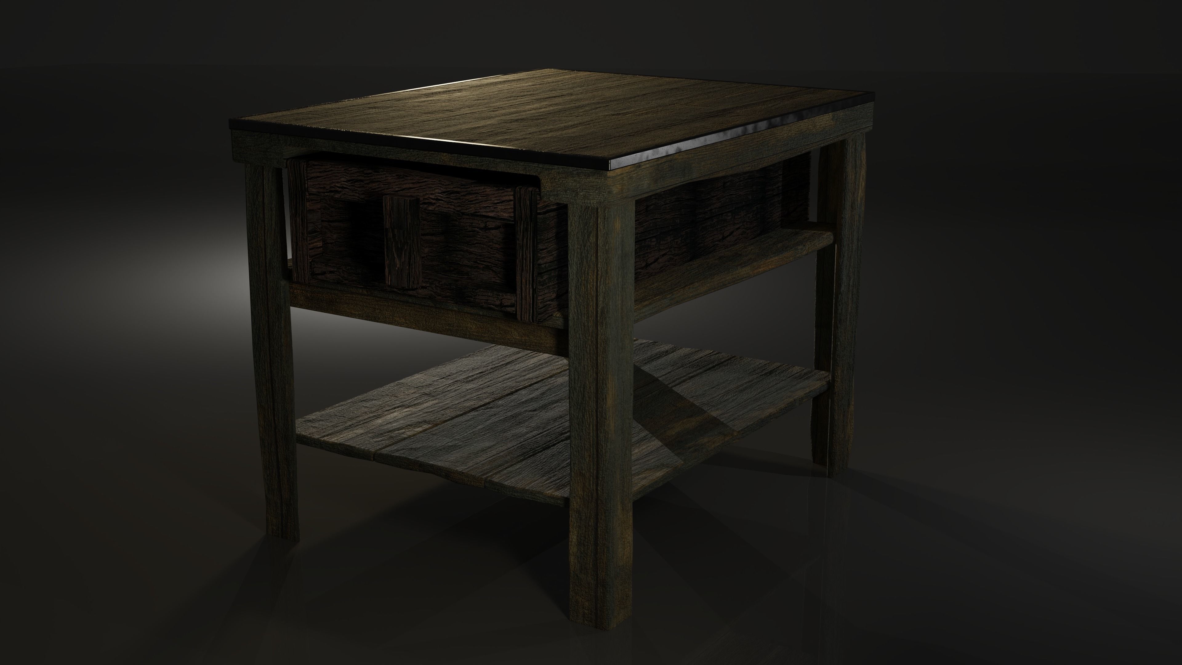 3D model Realistic Table Game-Ready Low-poly 3D model VR / AR / low ...