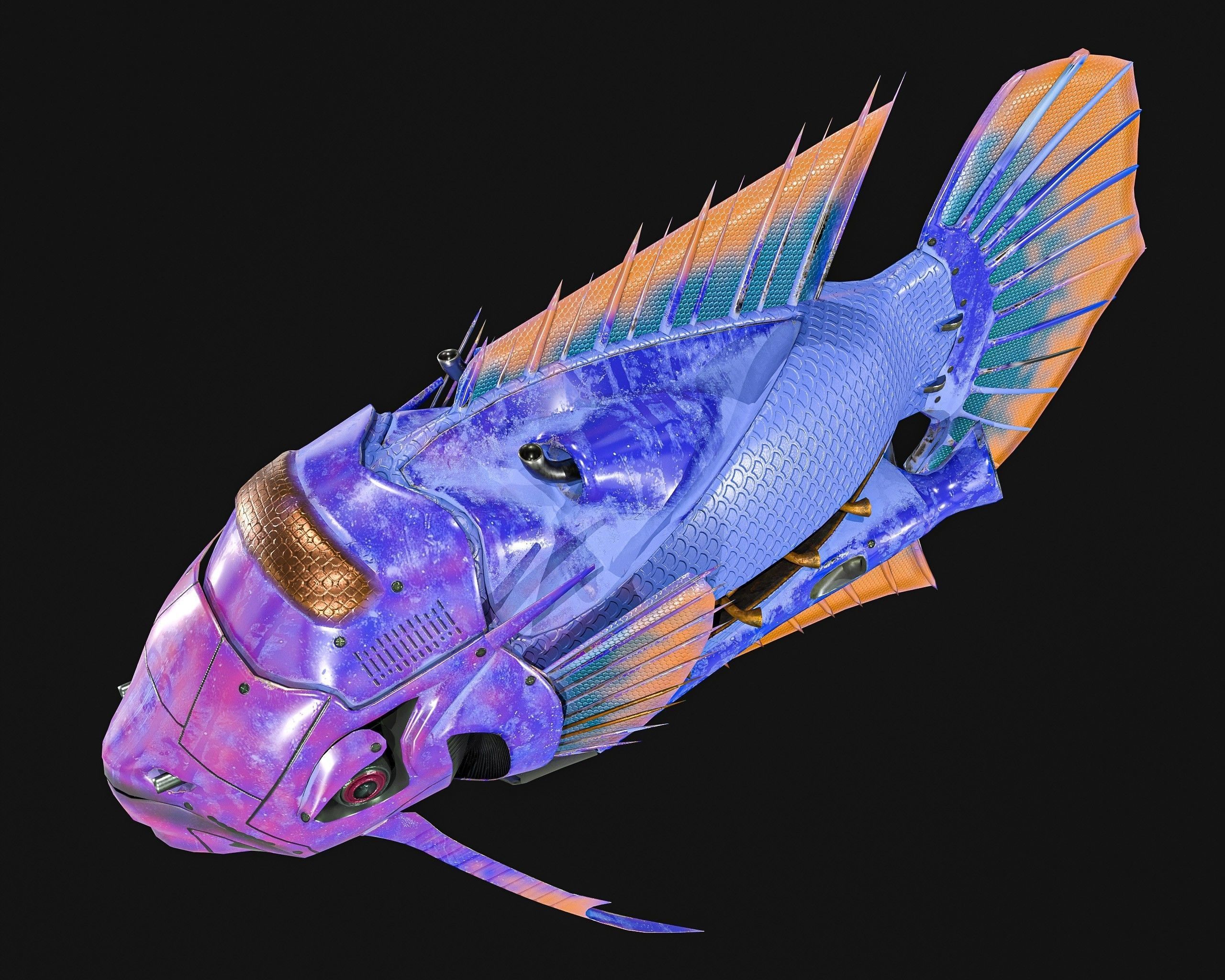 3D model Sci-fi Robot Fish Pack VR / AR / low-poly | CGTrader