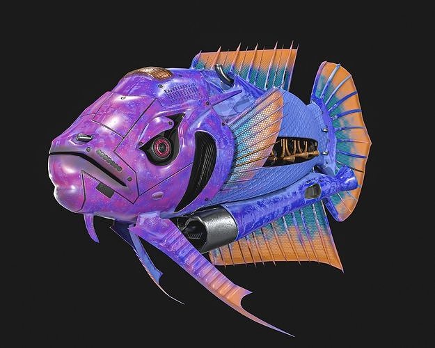 3D model Sci-fi Robot Fish Pack VR / AR / low-poly | CGTrader