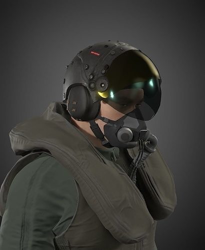 Jet fighter pilot F-35 suit 3D model rigged | CGTrader