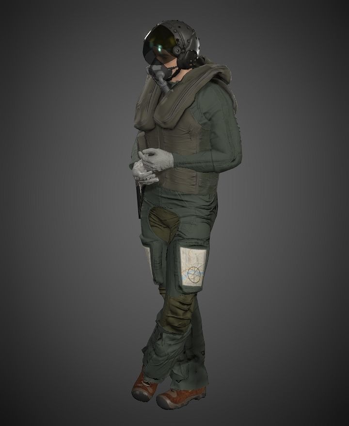 Jet fighter pilot F-35 suit 3D model rigged | CGTrader
