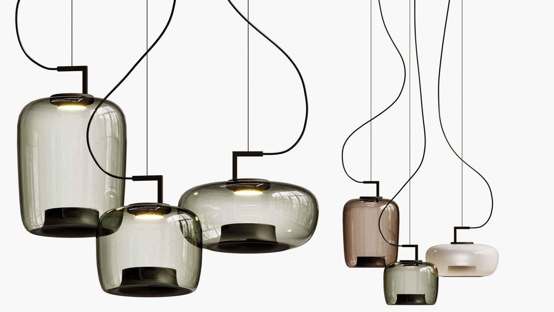 Brokis Brokisled Glass Pendant Lamp Double 3D model | CGTrader