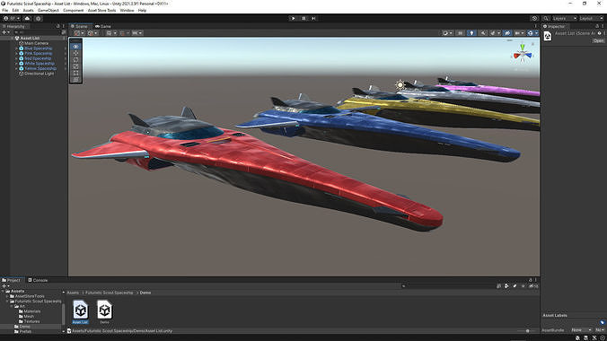 3D model Unity Futuristic Scout Spaceship VR / AR / low-poly | CGTrader