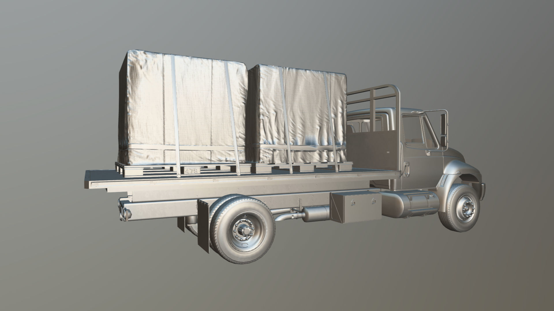 3D model International Durastar flatbed truck VR / AR / low-poly | CGTrader