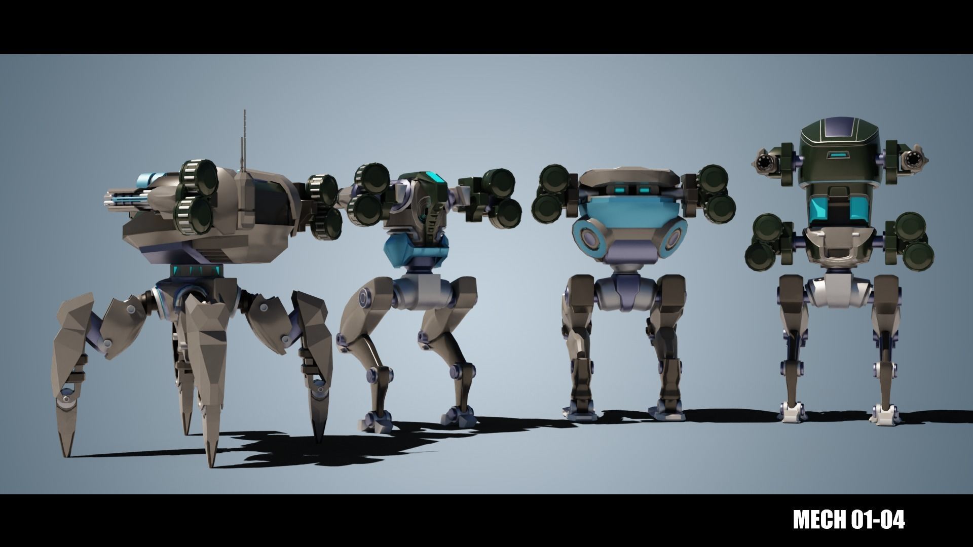 3D model MECH 01-04 VR / AR / low-poly | CGTrader