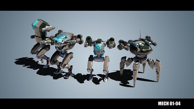 3D model MECH 01-04 VR / AR / low-poly | CGTrader