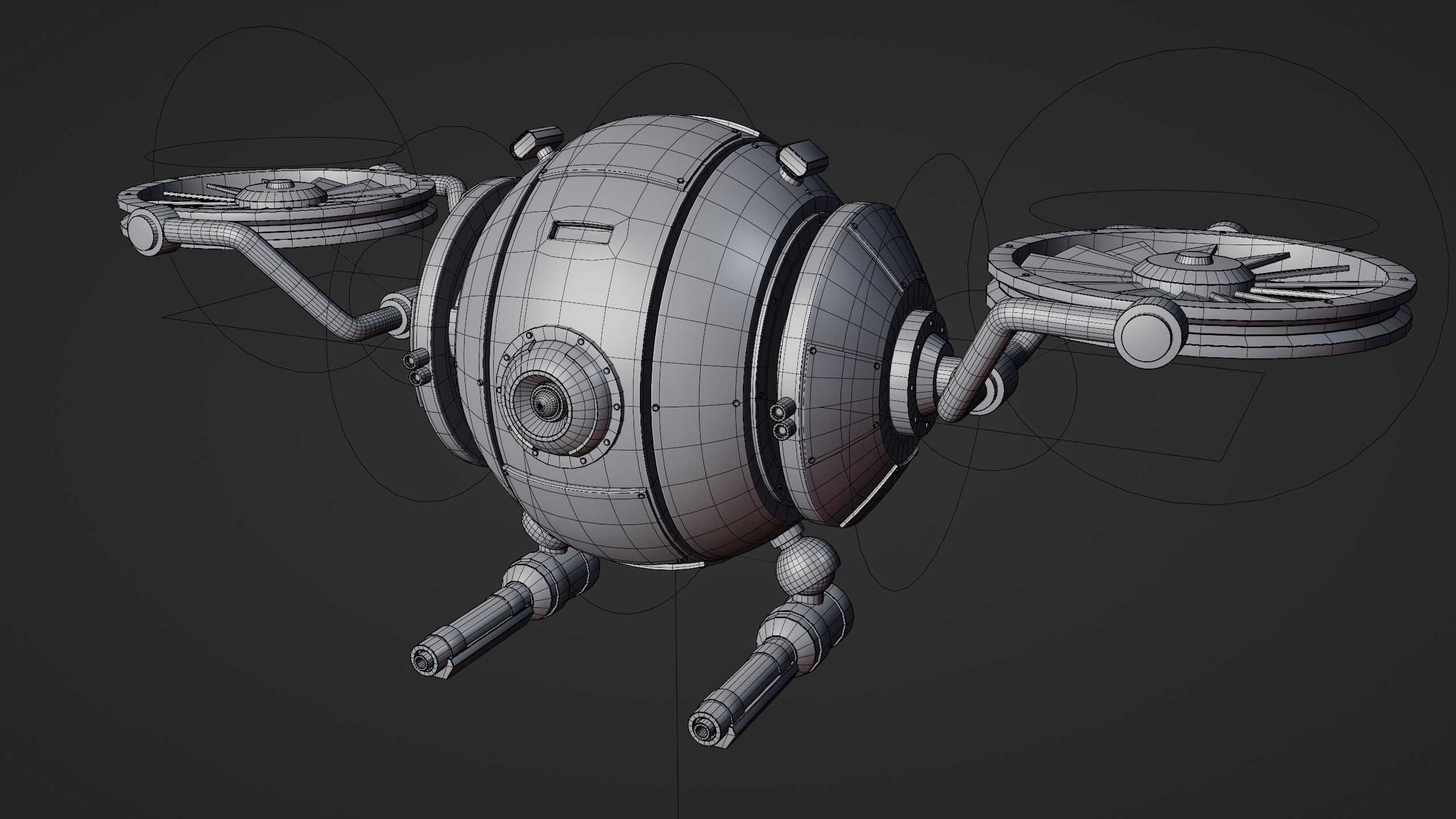 Sci-Fi Security Drone - Blender 3D model animated rigged | CGTrader