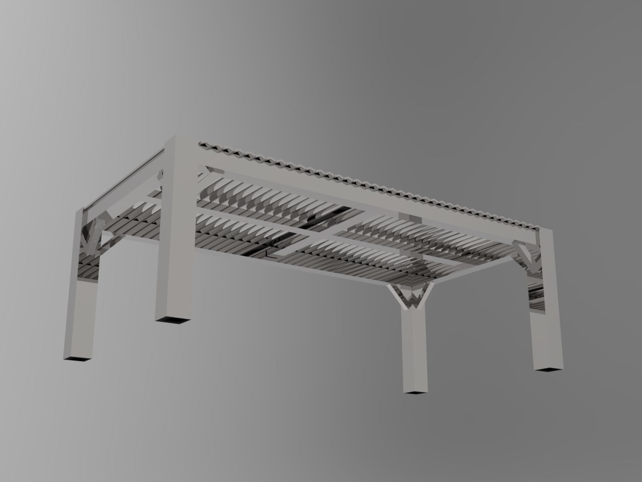 3D model bamboo bed 3d model Created in Autodesk Maya VR / AR / low ...