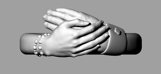 ring with hands 3D model 3D printable | CGTrader