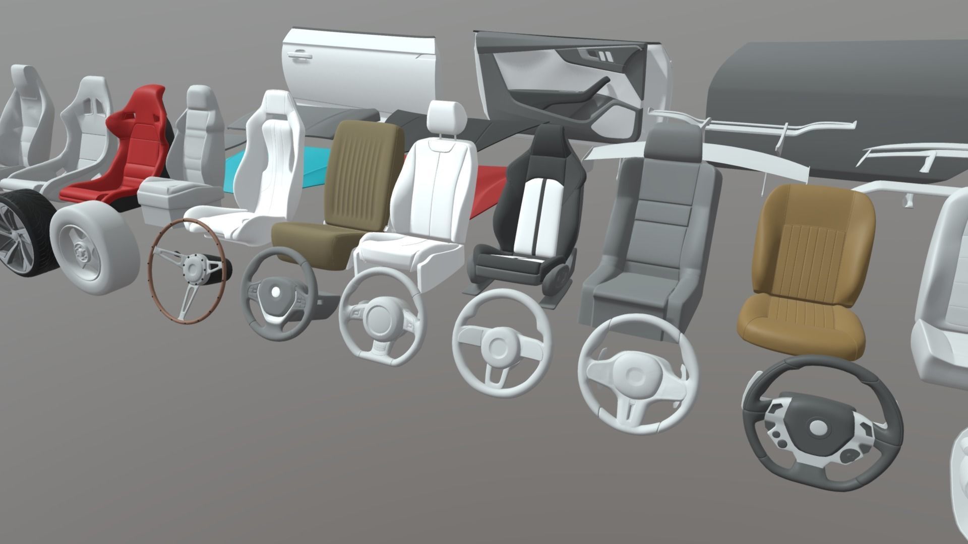 3D model Car Parts Pack VR / AR / low-poly | CGTrader