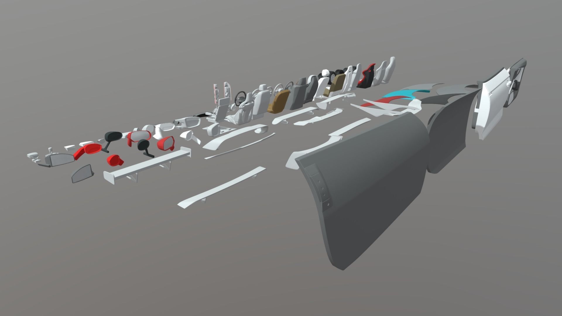 3D model Car Parts Pack VR / AR / low-poly | CGTrader