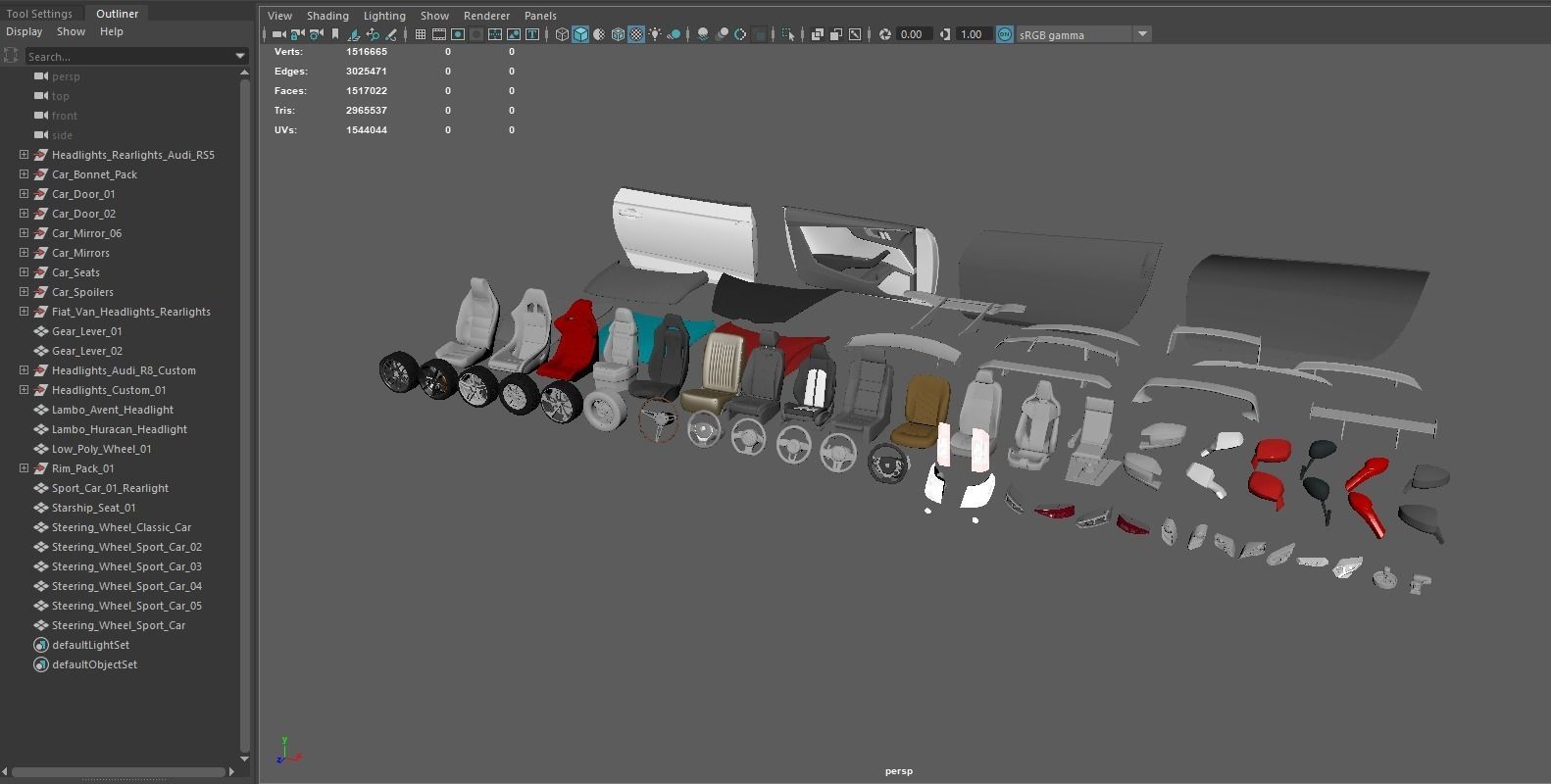 3D model Car Parts Pack VR / AR / low-poly | CGTrader