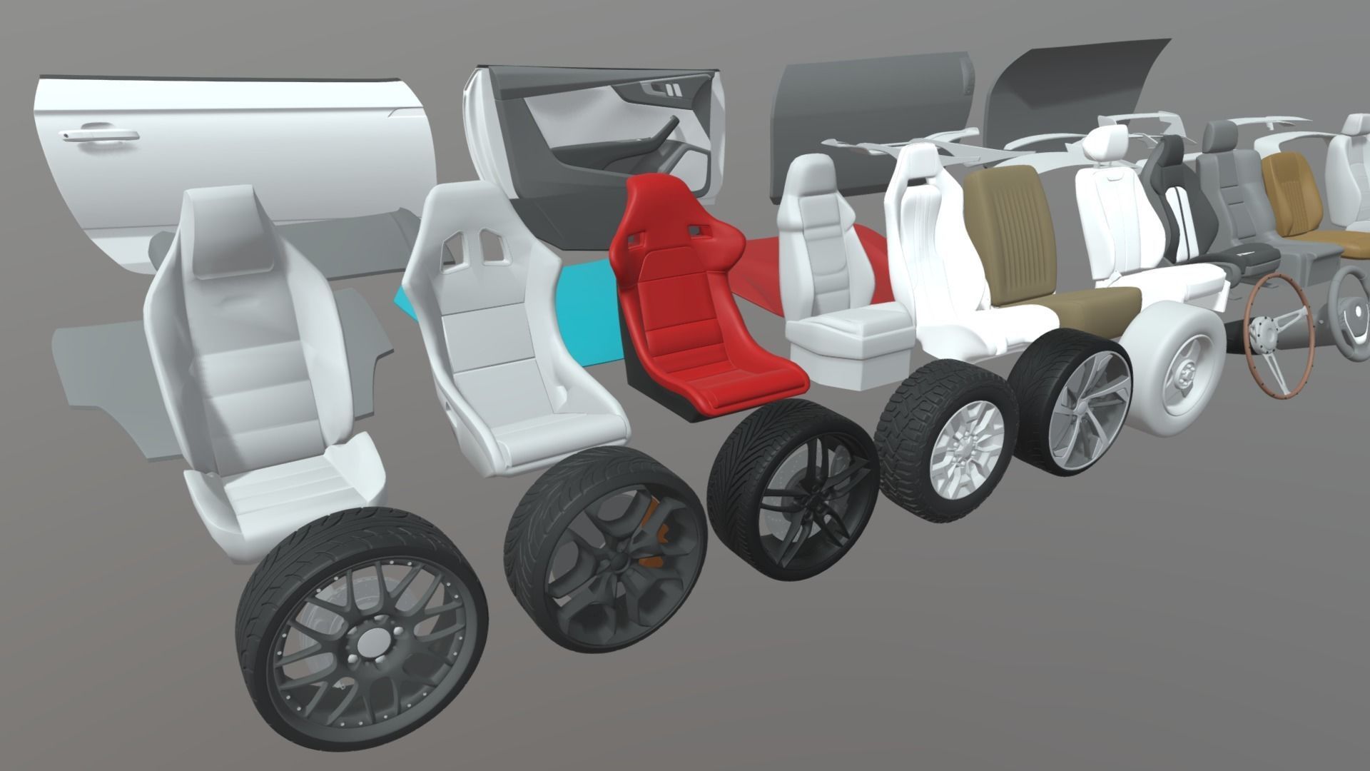 3D model Car Parts Pack VR / AR / low-poly | CGTrader