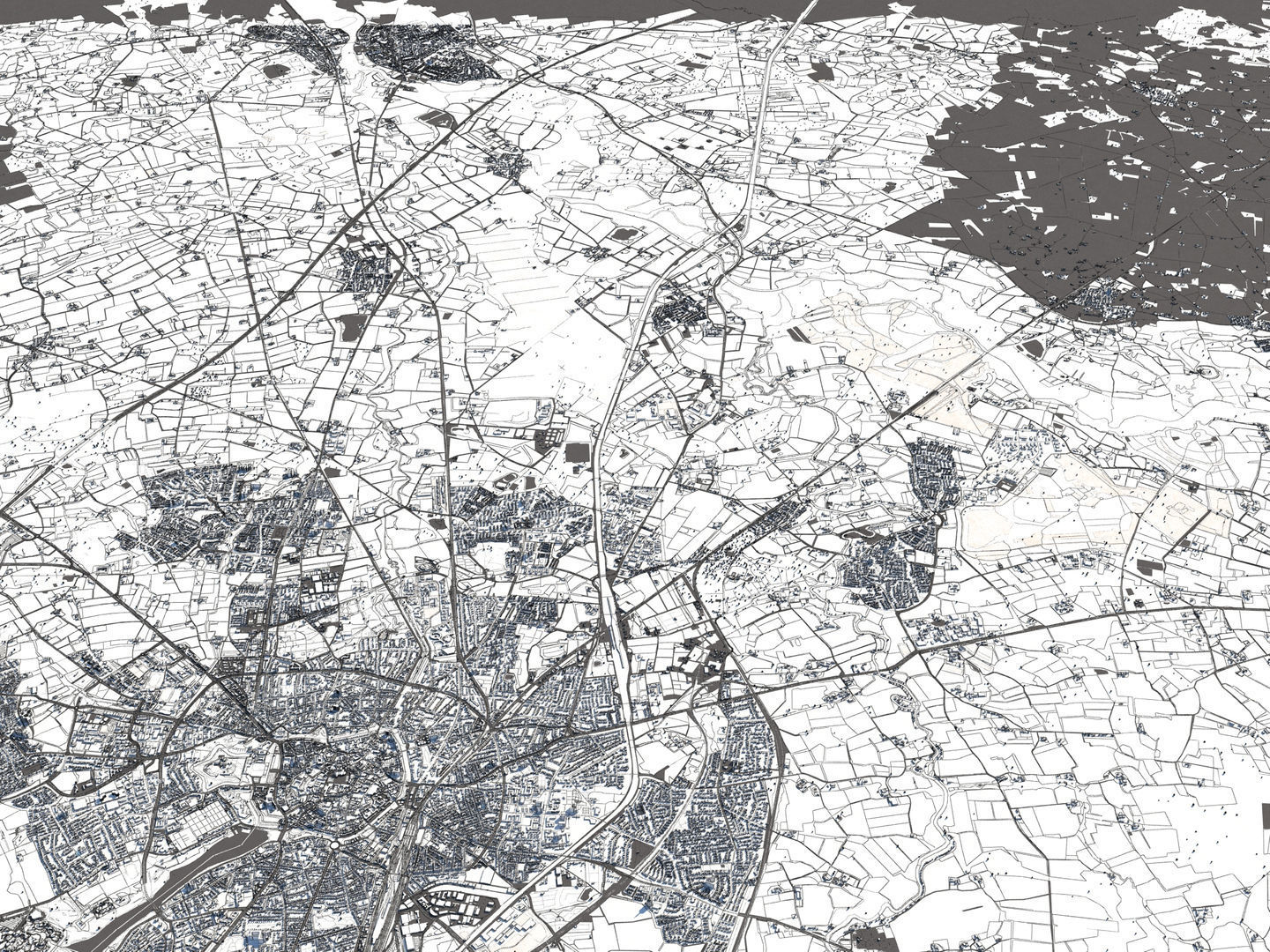 Muenster Germany 50x50km 3D City Map 3D model | CGTrader